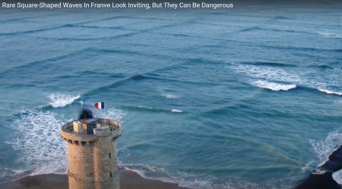 What are the cross waves that cover the sea with square shapes?